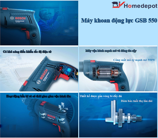 Máy khoan bosch gsb 550 ứng dụng như thế nào? – DIYhomedepot